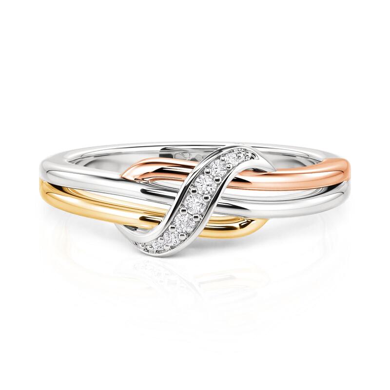 Jeulia Tri Color Infinity Ring for Women Sterling Silver - Jeulia Jewelry
