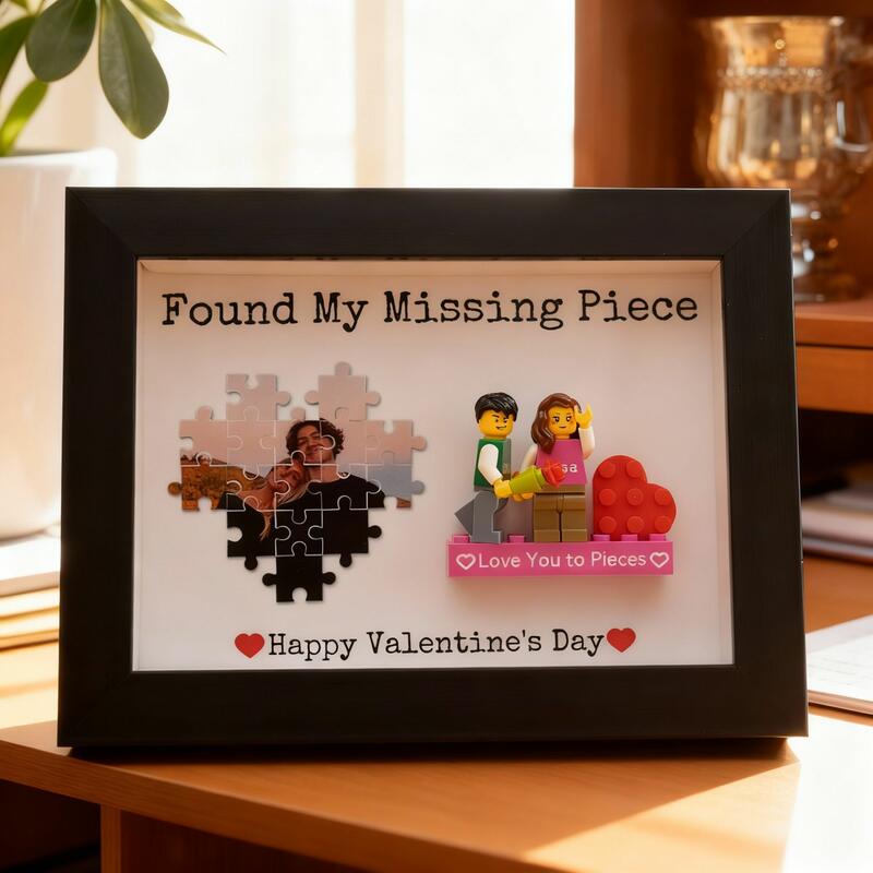 Personalized Building Block Minifigure Frames Custom Heart-Shaped Photo ...