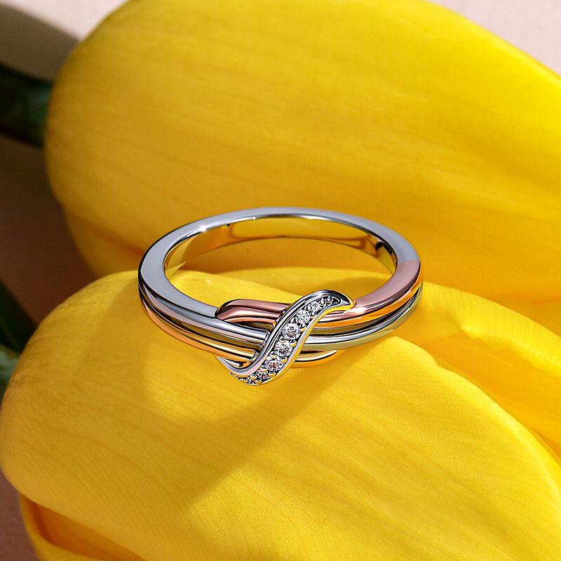 Jeulia Tri Color Infinity Ring for Women Sterling Silver - Jeulia Jewelry