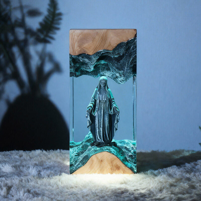 Blessed Virgin Resin Lamp Handmade Holiday-Themed Night Light for ...