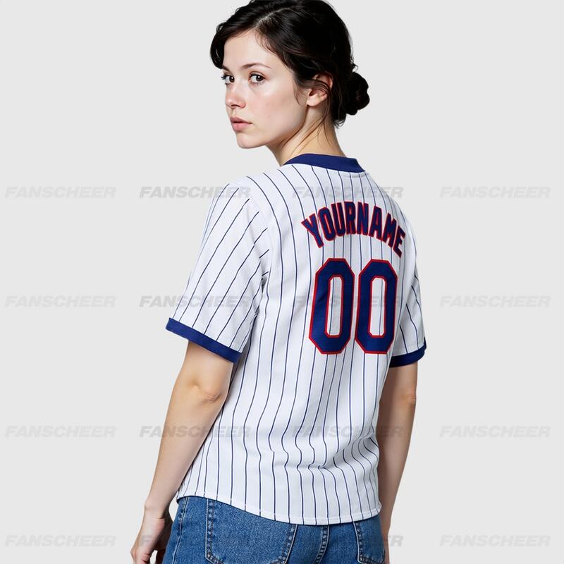 Custom Navy Pinstripe Jersey with Personalized Number and Team Logo ...