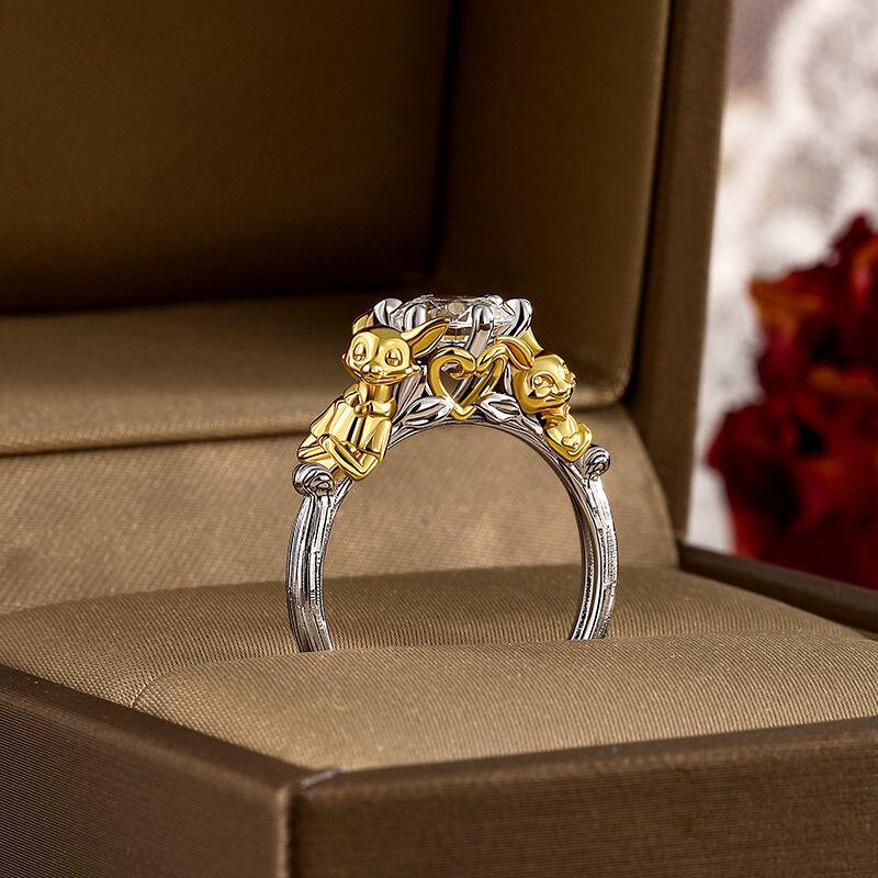 Jeulia Hug Me Nature Inspired Fox and Bunny Ring - Jeulia SG