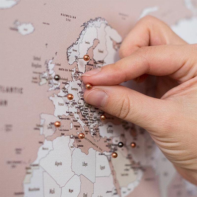 Map Push Pins Round Head Tacks with Stainless Point Metallic Finish ...