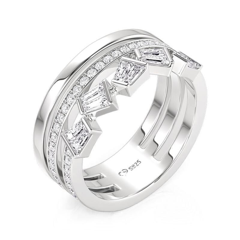 Jeulia イレギュラートラペゾイド リング スターリングシルバー - Jeulia JP