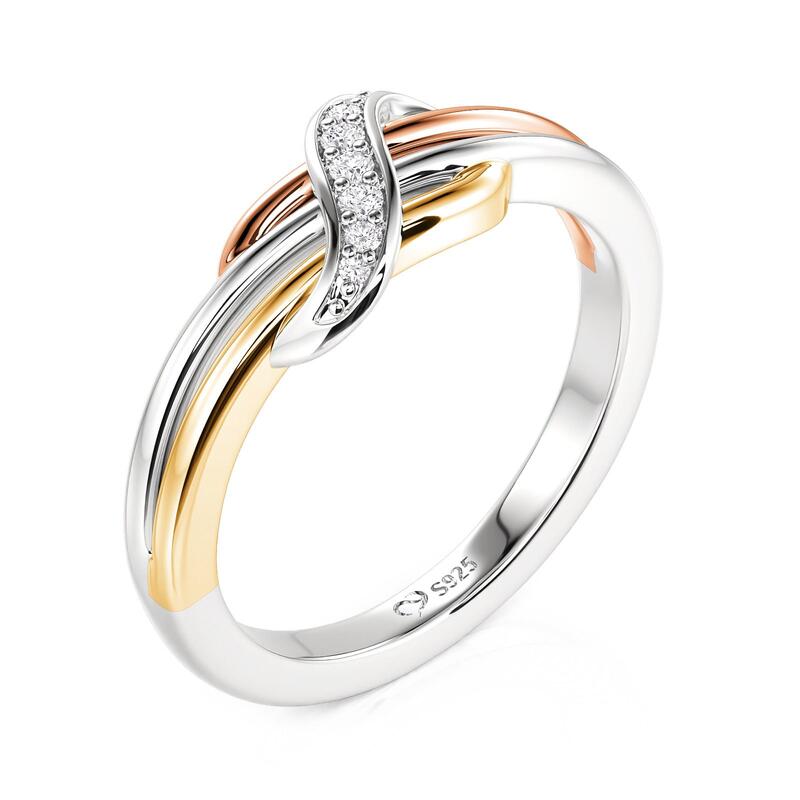 Jeulia Tri Color Infinity Ring for Women Sterling Silver - Jeulia Jewelry