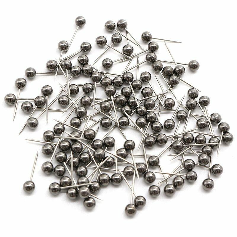 Map Push Pins Round Head Tacks with Stainless Point Metallic Finish ...