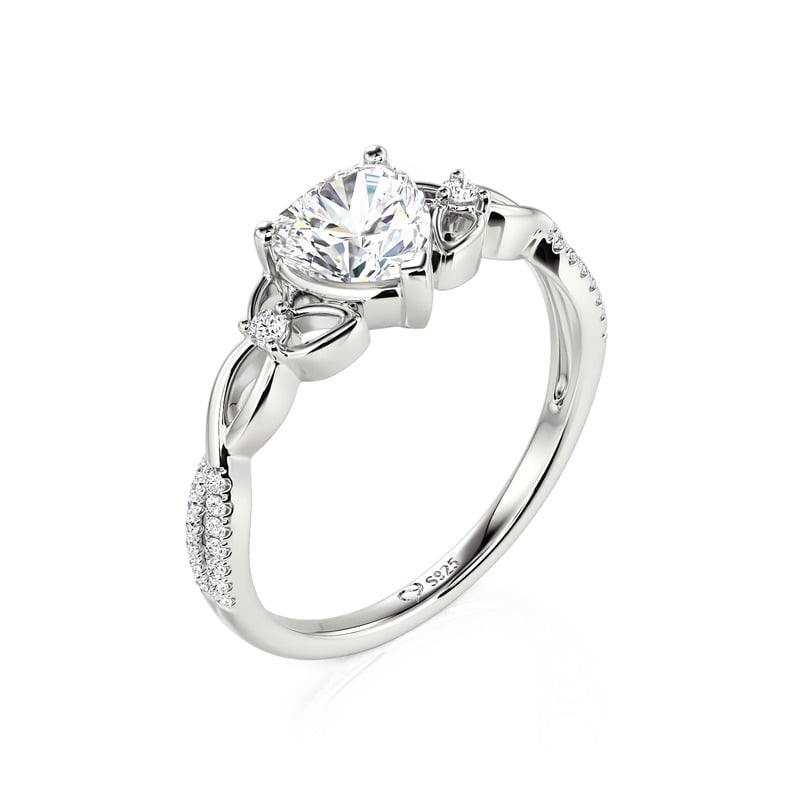 Jeulia Infinity Celtic Knot Heart Cut Engagement Ring Sterling Silver ...