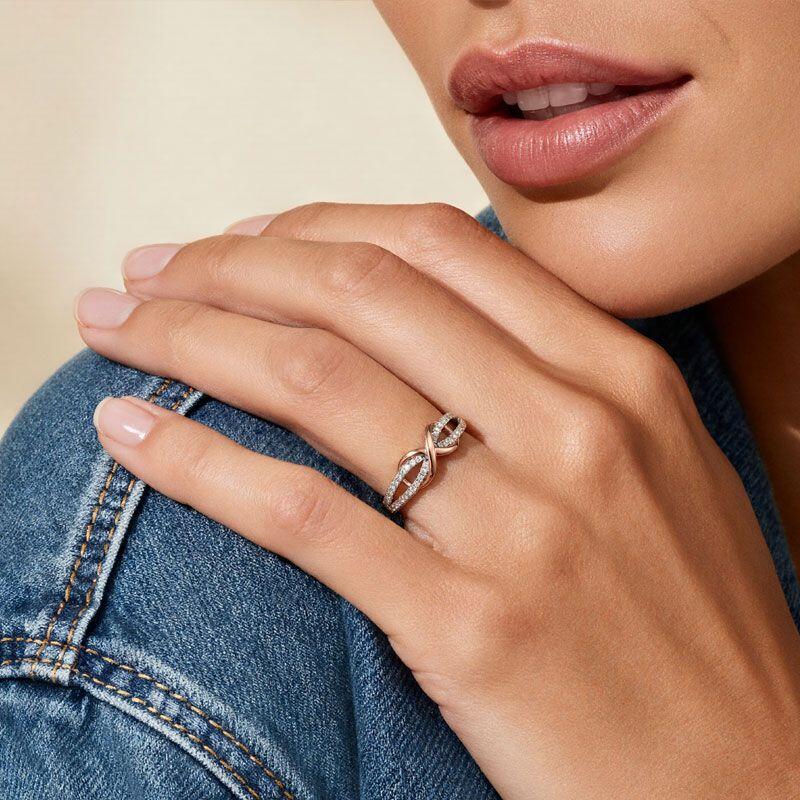 Jeulia Twist Two Tone Infinity Ring for Women Sterling Silver - Jeulia ...