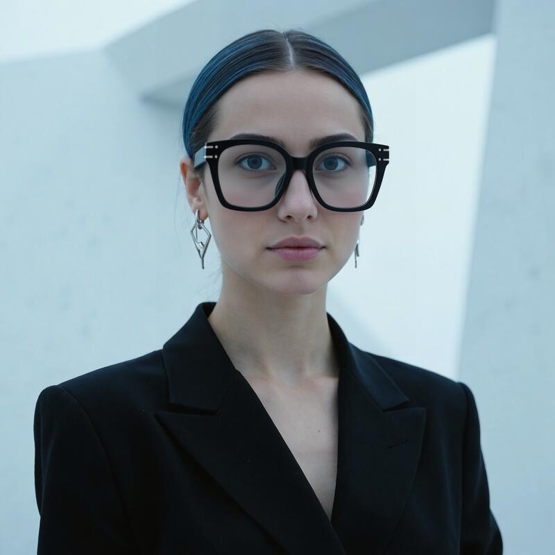 Sharon Square Black Glasses - Aoolia.com