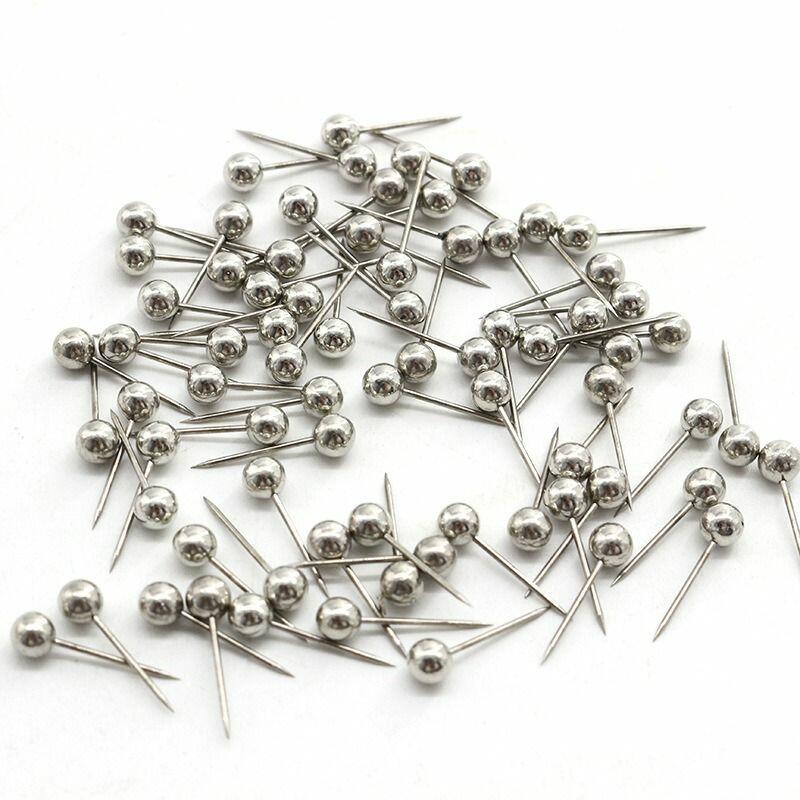 Map Push Pins Round Head Tacks with Stainless Point Metallic Finish ...