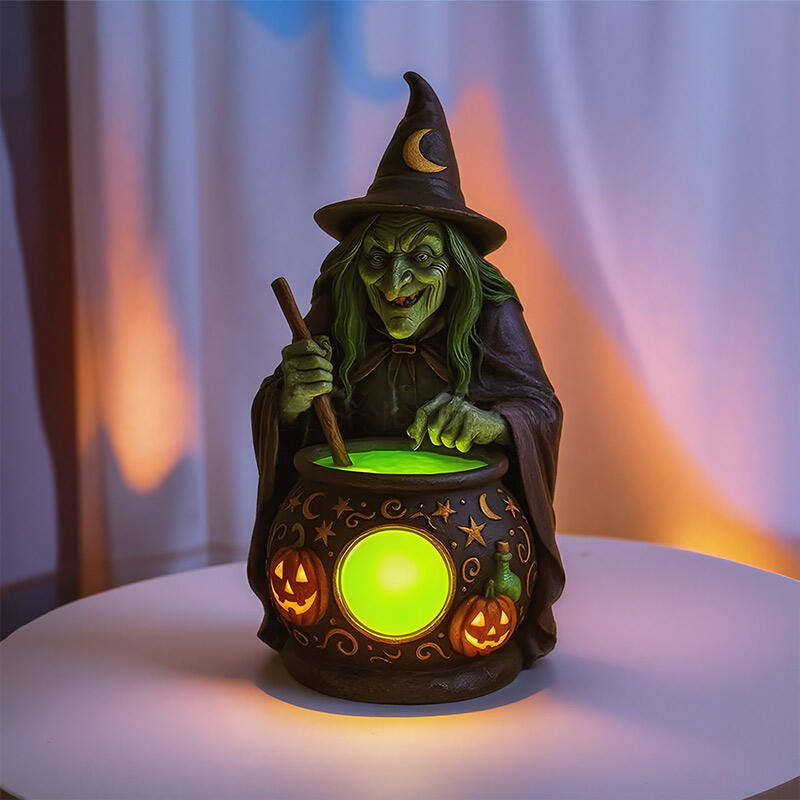 Reslol Spooky Witch-Inspired Resin Lamp for Halloween Decor - Reslol