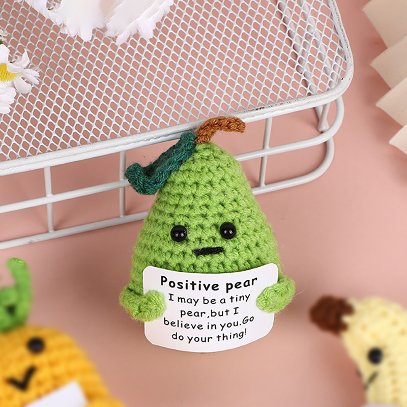 Handmade Crochet Pear Positive Doll Special Gift for Family - Drawelry.com